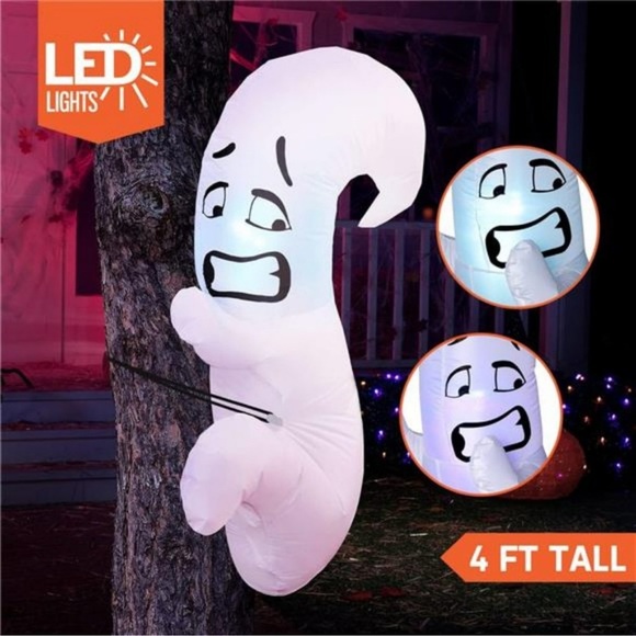 Holiday | 4 Ft Tall Halloween Inflatable Giant Ghost Hugging Tree With ...